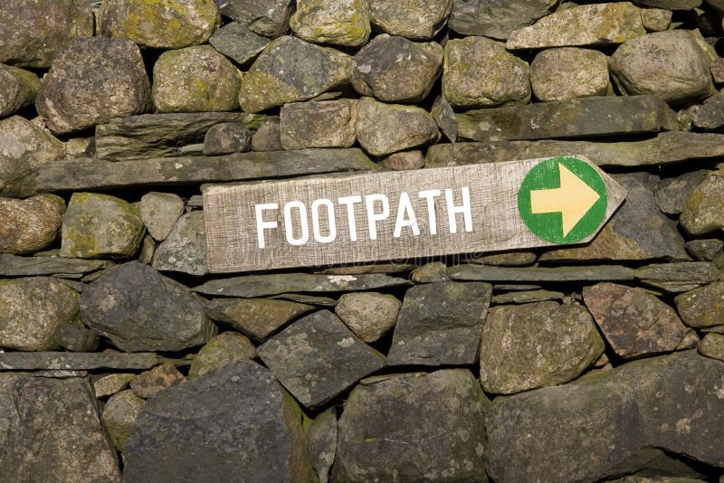 Footpath sign stock photo. Image of arrow, right, stone - 42800326