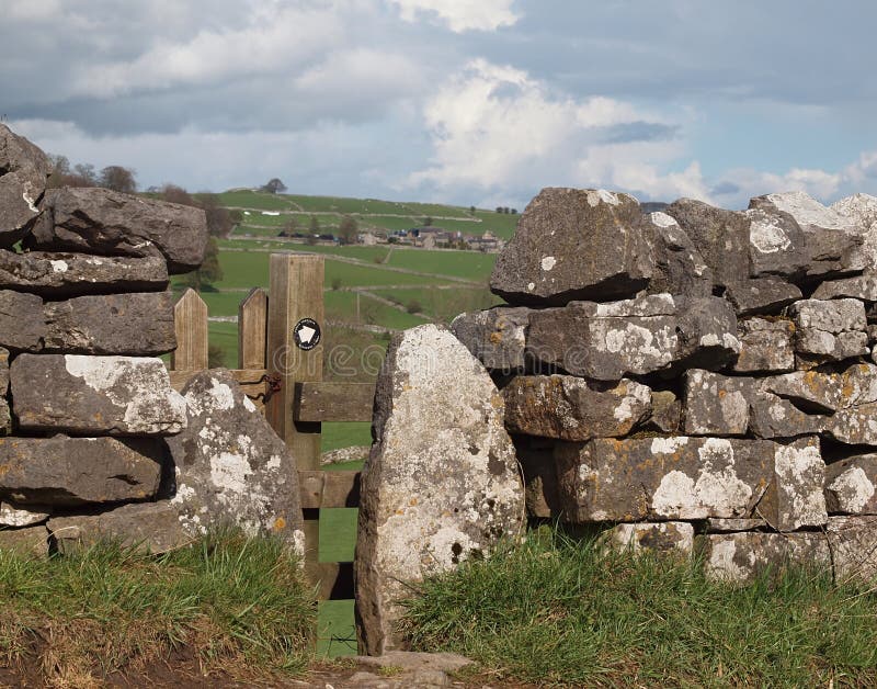 Footpath Stile in Dry Stone Wall Stock Image - Image of pedestrian ...