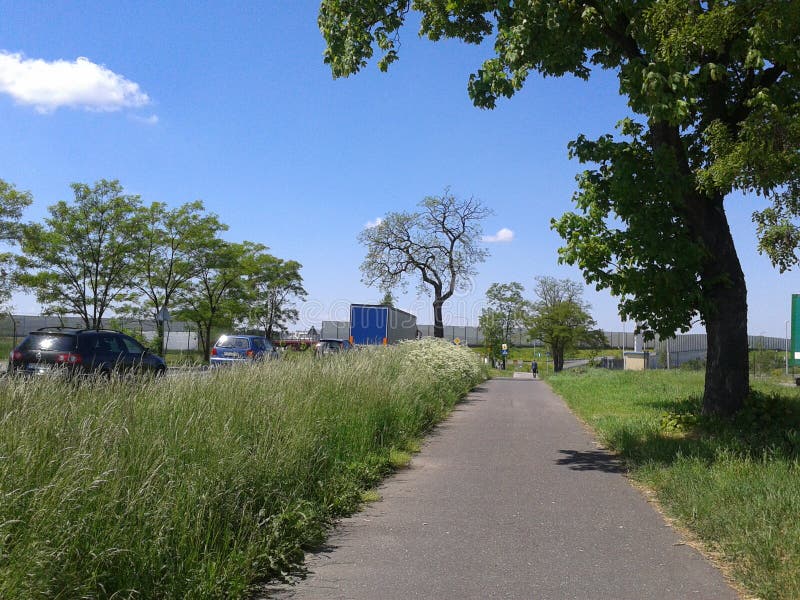 Footpath street stock image. Image of sunny, trees, green - 40830647