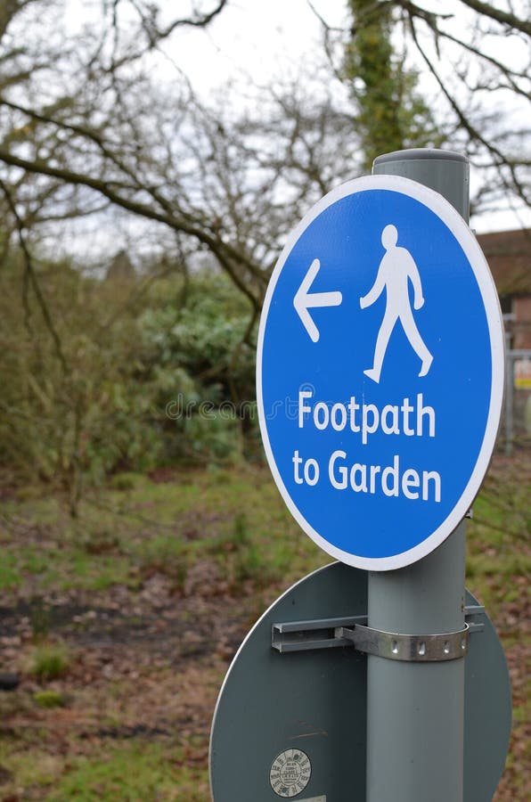 Footpath to garden sign. stock photo. Image of sign, modern - 49407234