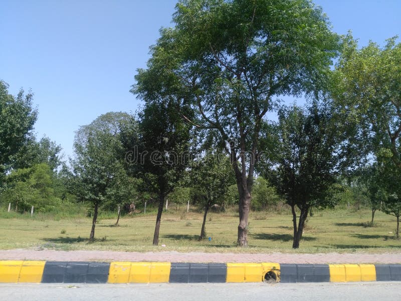 Footpath view in Islamabad stock image. Image of asphalt - 220353075
