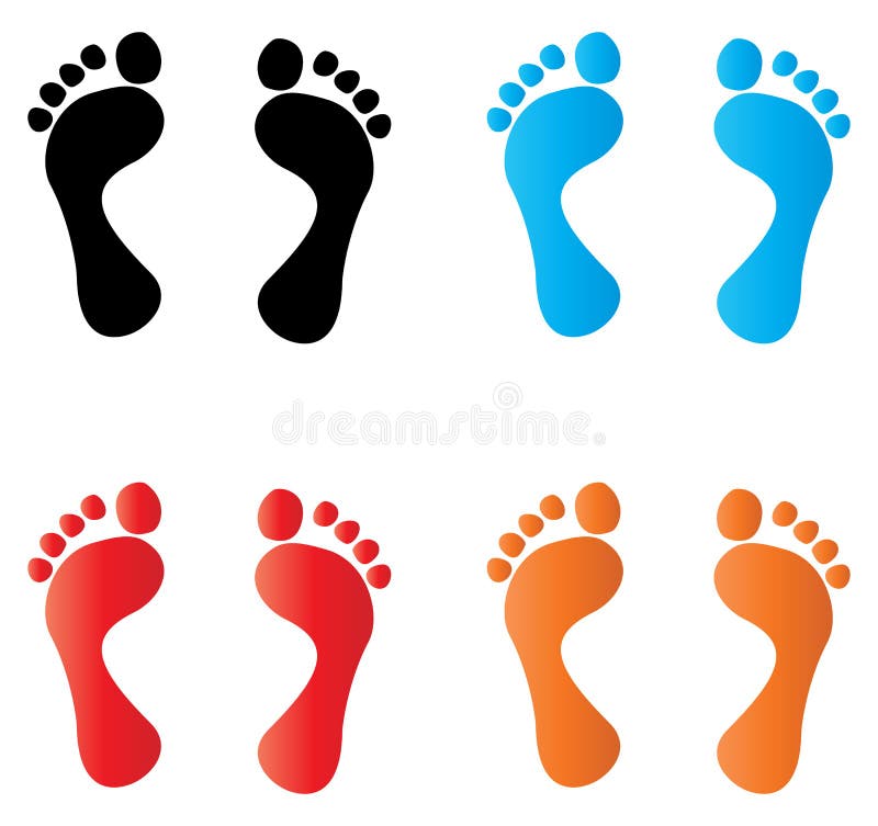 Colored footprints stock vector. Illustration of green - 8708997