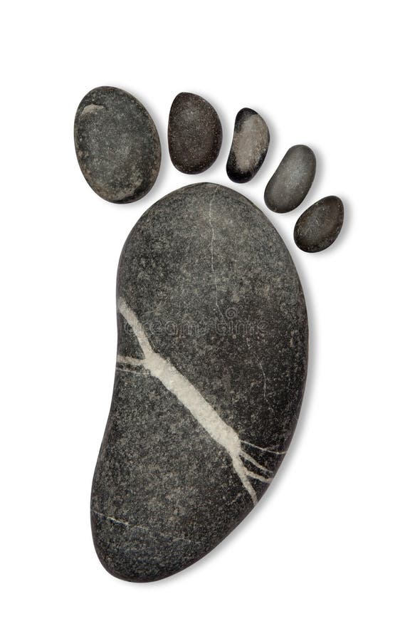 Stone footprints stock image. Image of green, coast, barefoot - 34783235
