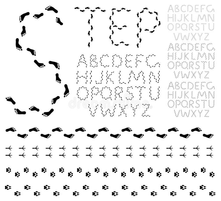 Letter Footprints Stock Illustrations – 310 Letter Footprints Stock ...