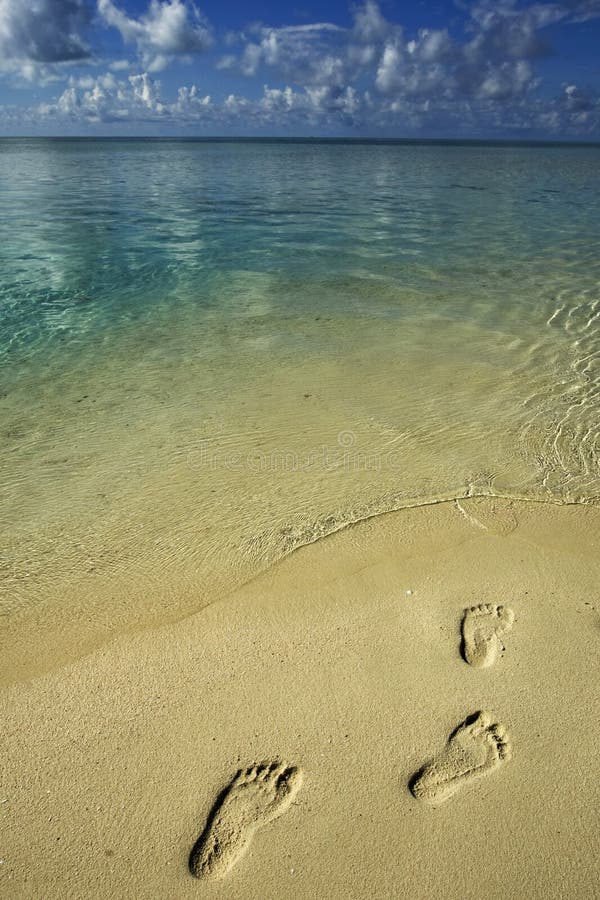 Footprint on beach stock photo. Image of beauty, landscape - 15351248