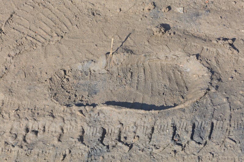 Footprint from Boot in Liquid Mud in Early Spring Stock Photo - Image ...