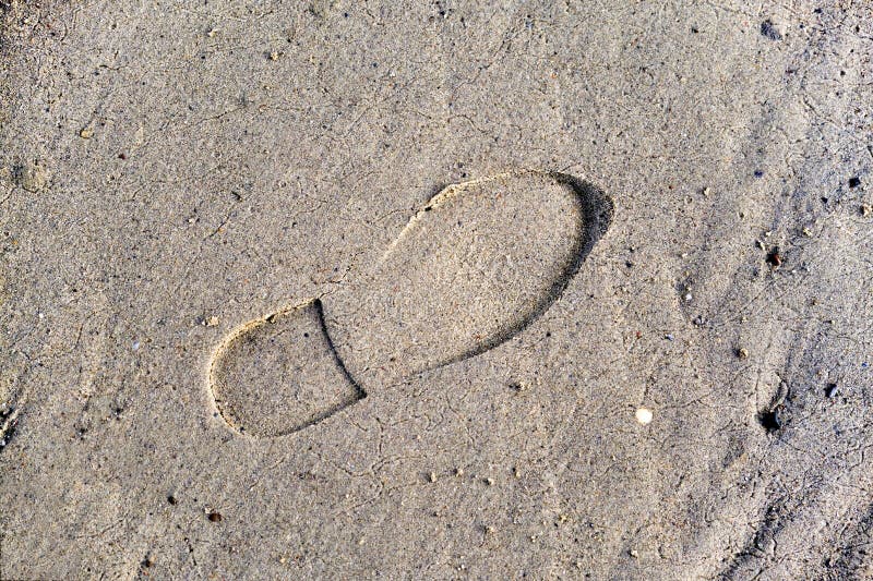 Footprint of a Boot on the Wet Sea Sand Stock Image - Image of sand ...