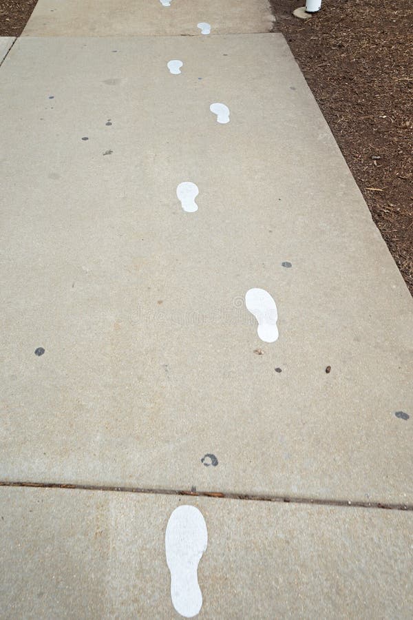 Footprint on Cement Pathway Stock Image - Image of footprint, line ...
