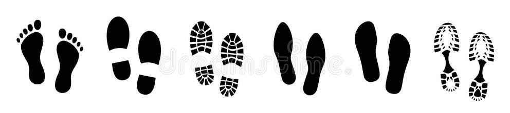 Footprint. Different Human Footprints Stock Illustration - Illustration ...