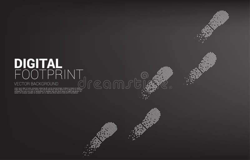 Footprint from Digital Dot Pixel. Stock Illustration - Illustration of ...