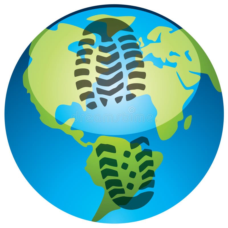 Footprint on the Earth Globe Stock Vector - Illustration of organic ...