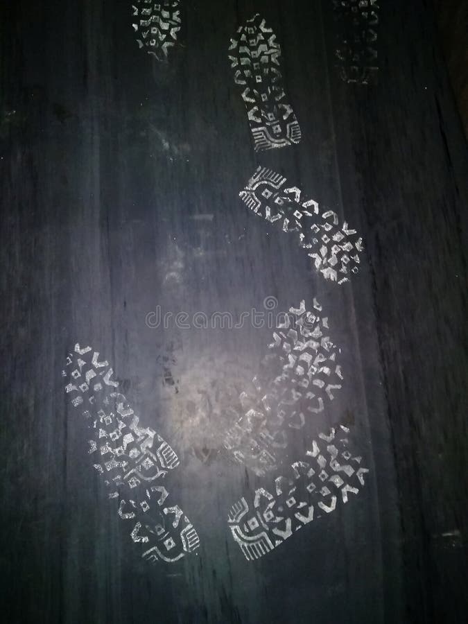 Footprints From Workers Shoes On The Dust From Construction On The ...