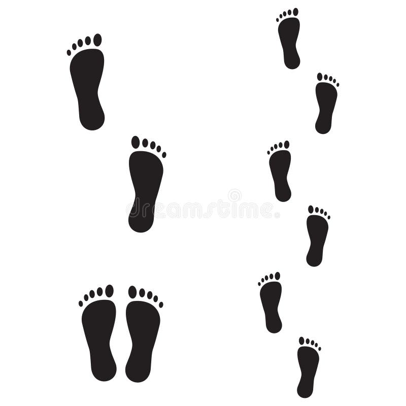 Footprint Icon. Black Footprint Shape. Human Step Pattern. Simple Trace ...