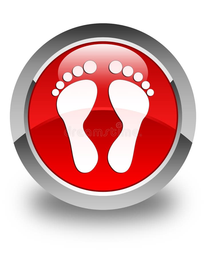 Footprint Icon Glossy Red Round Button Stock Illustration ...