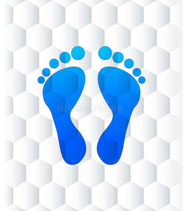 Footprint Icon Hexagon Seamless Pattern Abstract White Background Stock ...