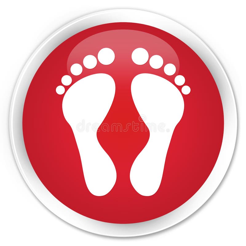 Footprint Icon Premium Red Round Button Stock Illustration ...