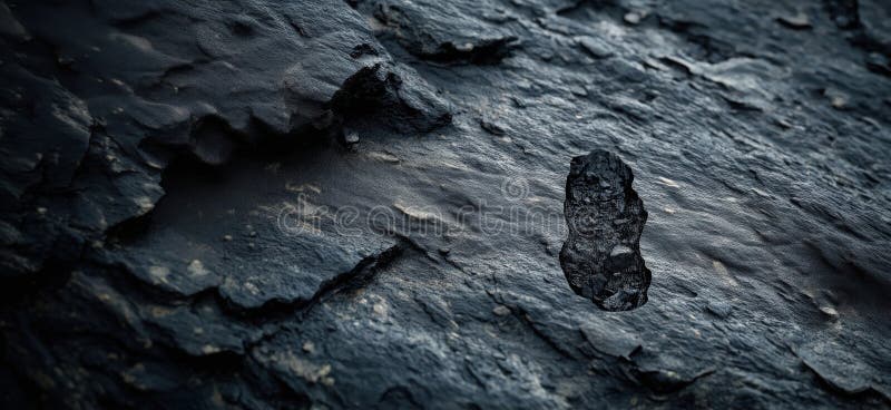 Footprint Impression on Textured Dark Rock Surface Showcasing ...
