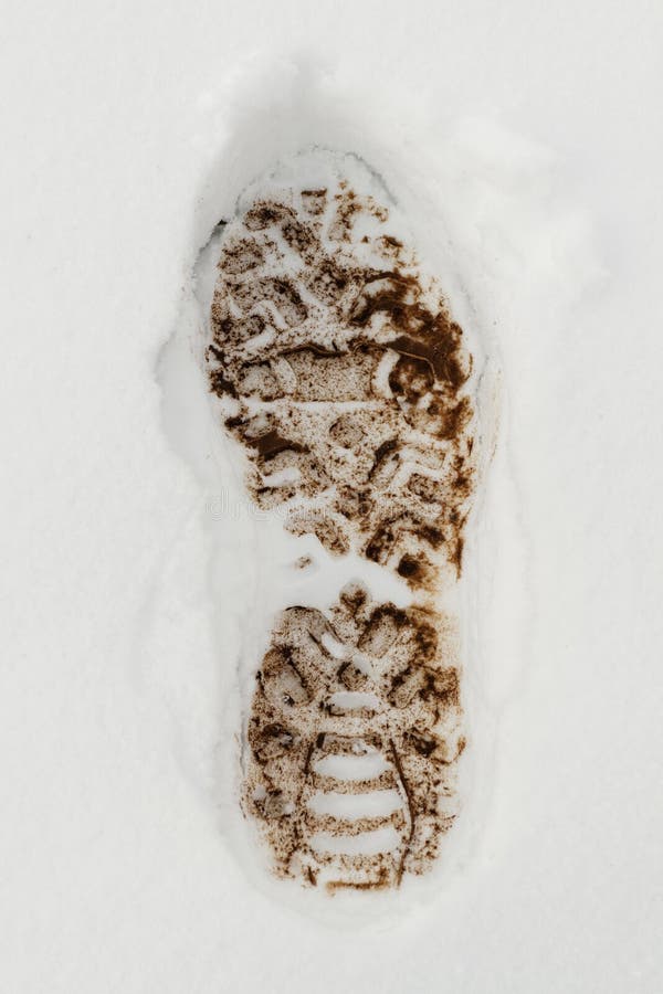 Snowy footprint stock image. Image of track, footprint - 170340615