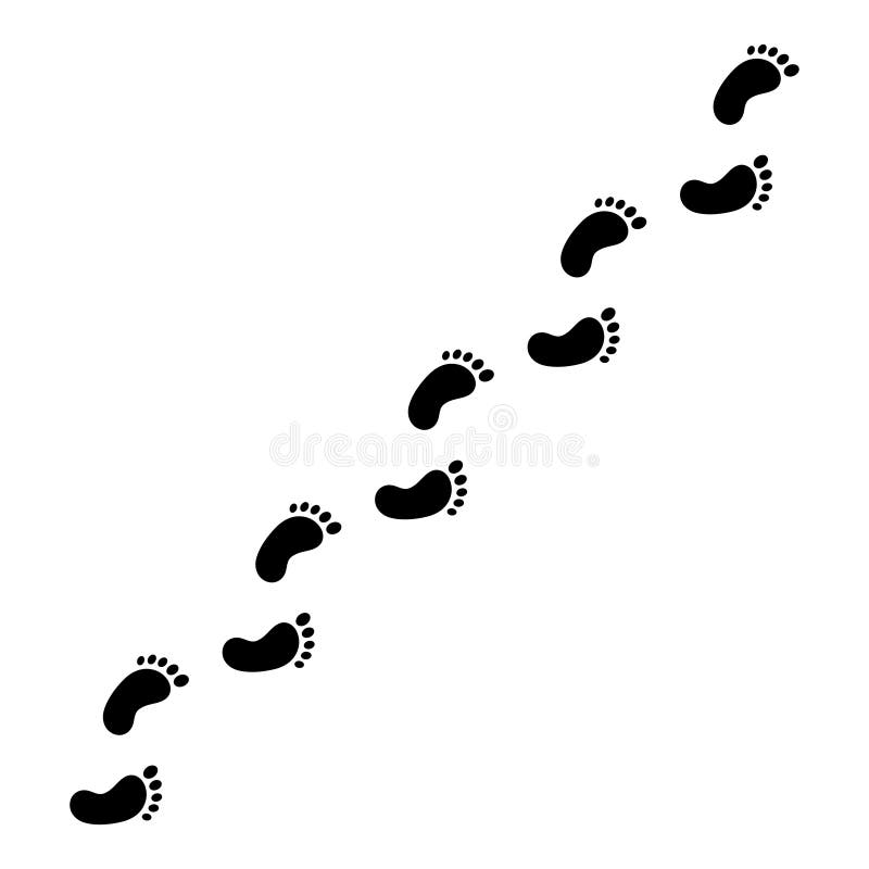 Footprint Path Isolated on a White Background. Vector Illustration ...