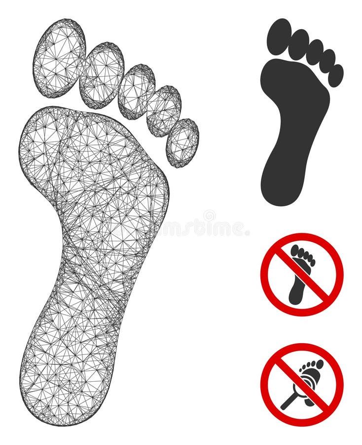 Footprint Polygonal Web Vector Mesh Illustration Stock Vector ...