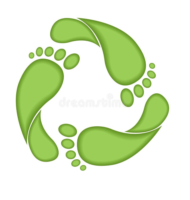 Footprint recycle sign stock image. Image of footprint - 12783841