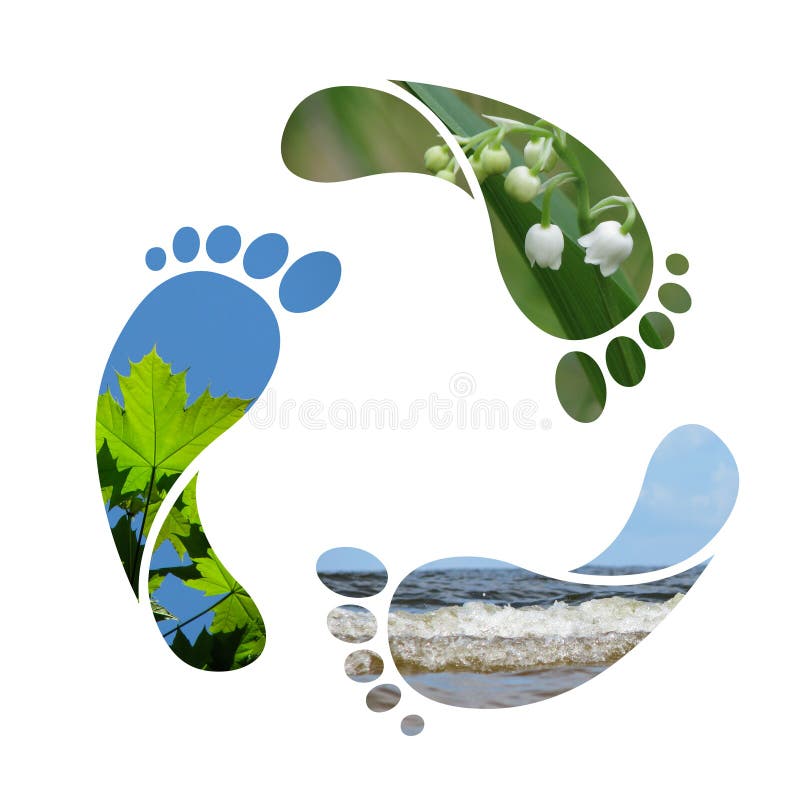 Footprint recycle sign stock image. Image of footprint - 12783841