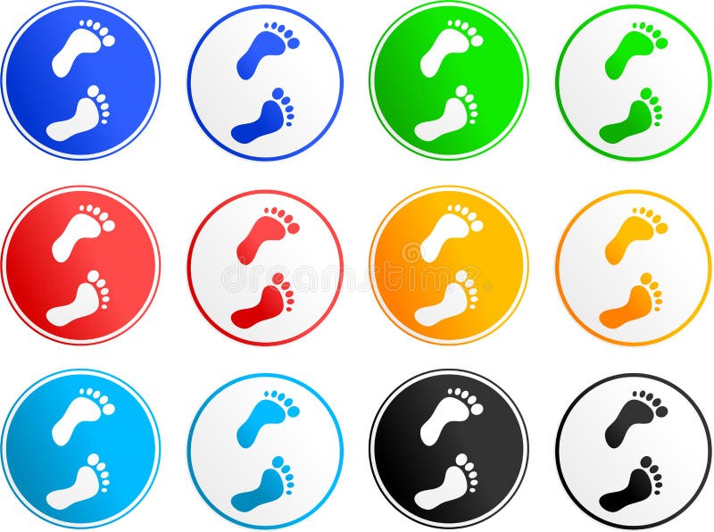 Footprint sign icons stock vector. Illustration of decoration - 3255042