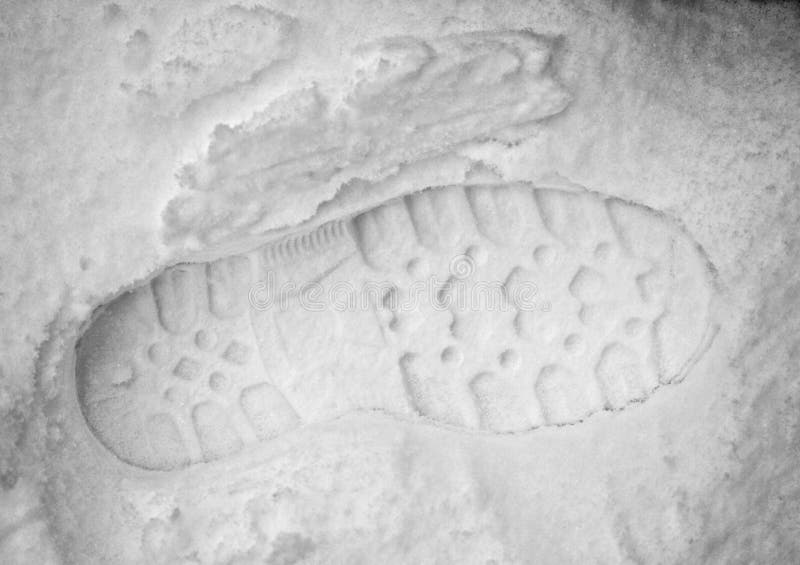 Footprint in snow stock image. Image of shoeprint, tracks - 7369115