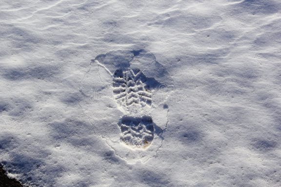 Footprint on the snow stock image. Image of blue, cold - 140947393