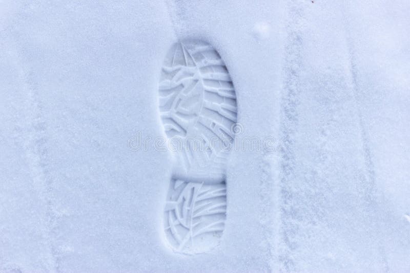 Footprint in the Snow from a Man Boot Stock Photo - Image of print ...