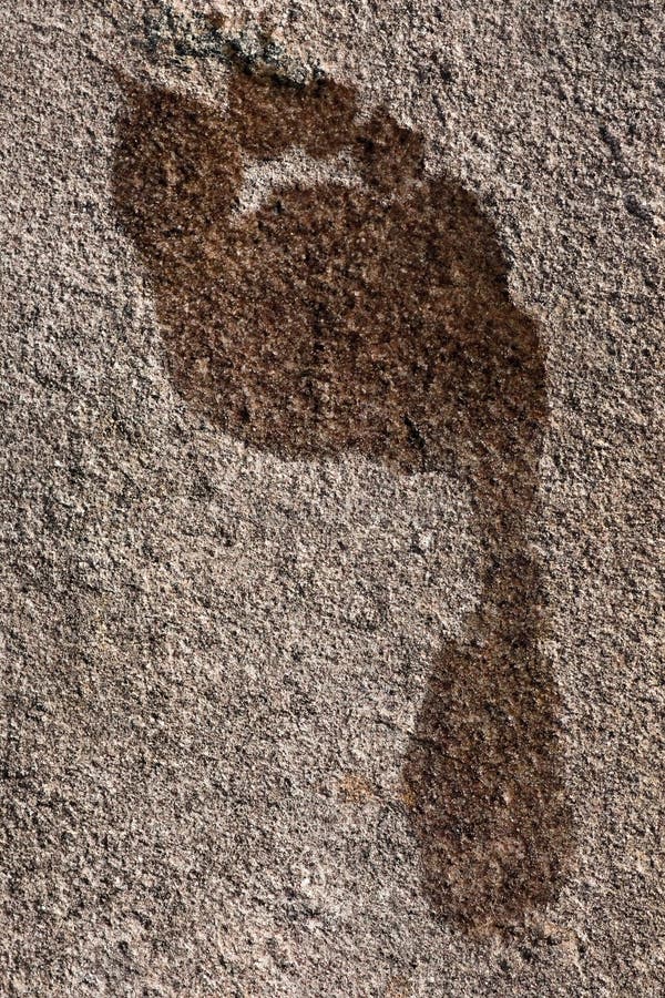 Footprint on stone stock photo. Image of closeup, human - 11157136