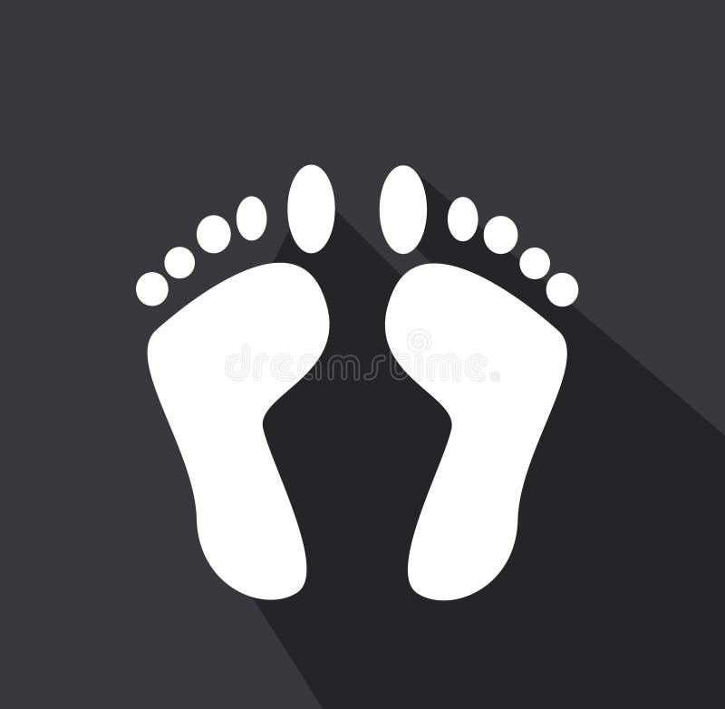 Footprint Vector Icon in Flat Style Stock Vector - Illustration of ...