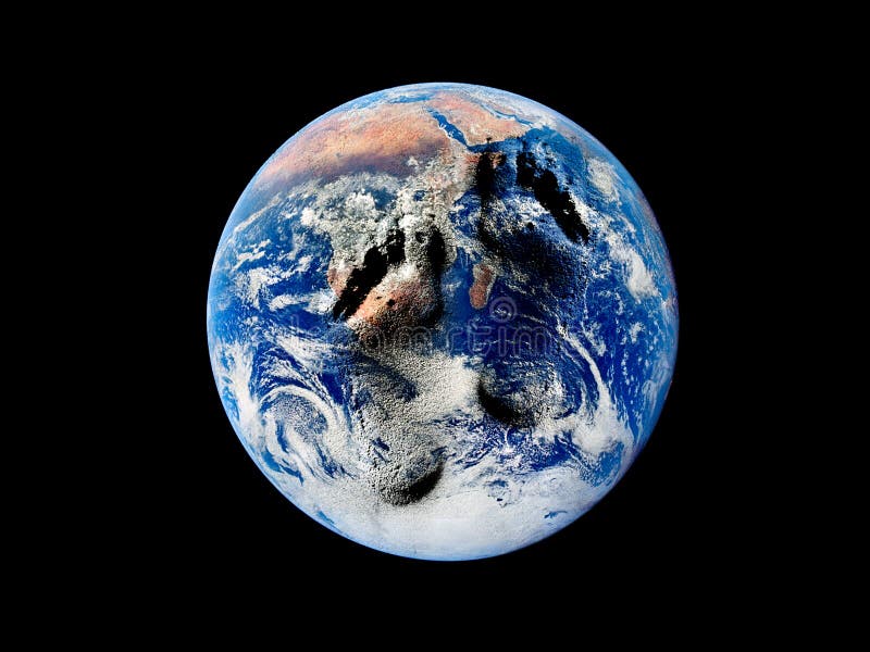 Carbon Footprints Earth Abstract Stock Illustration - Illustration of ...