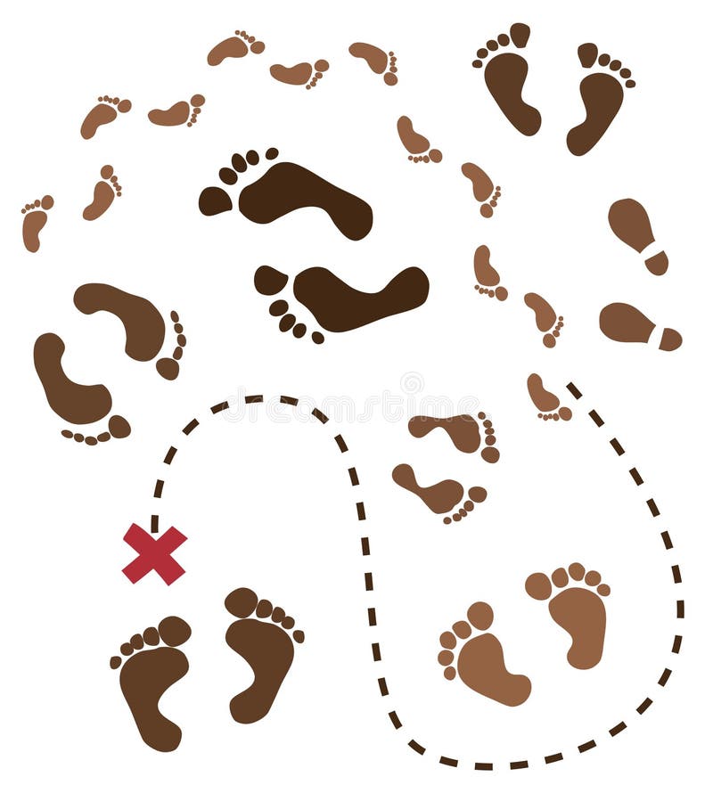 Footprints stock vector. Illustration of symbol, print - 18302314