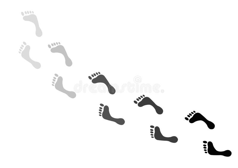 Footprints Vanishing into the Distance Stock Illustration ...