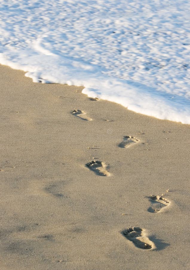 Footprints stock image. Image of motion, ocean, footstep - 3796629