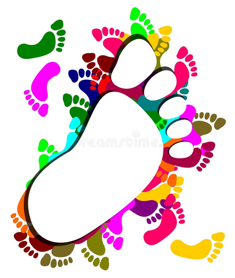 Multi Colored footprints stock illustration. Illustration of ...