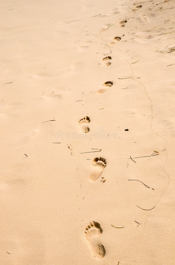 Footprints in the Background Sand Stock Photo - Image of abstract ...