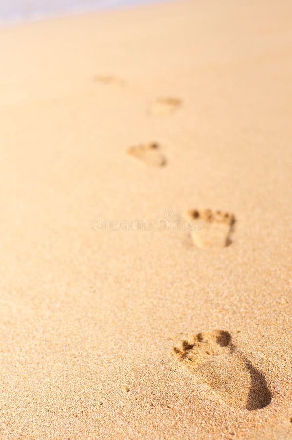 Many Footprints on the Beach Stock Image - Image of destination ...