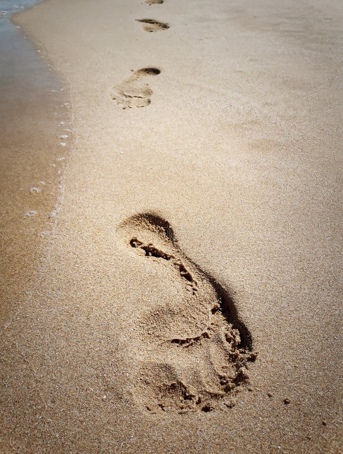 Footprints stock image. Image of coastline, print, outdoor - 74733127