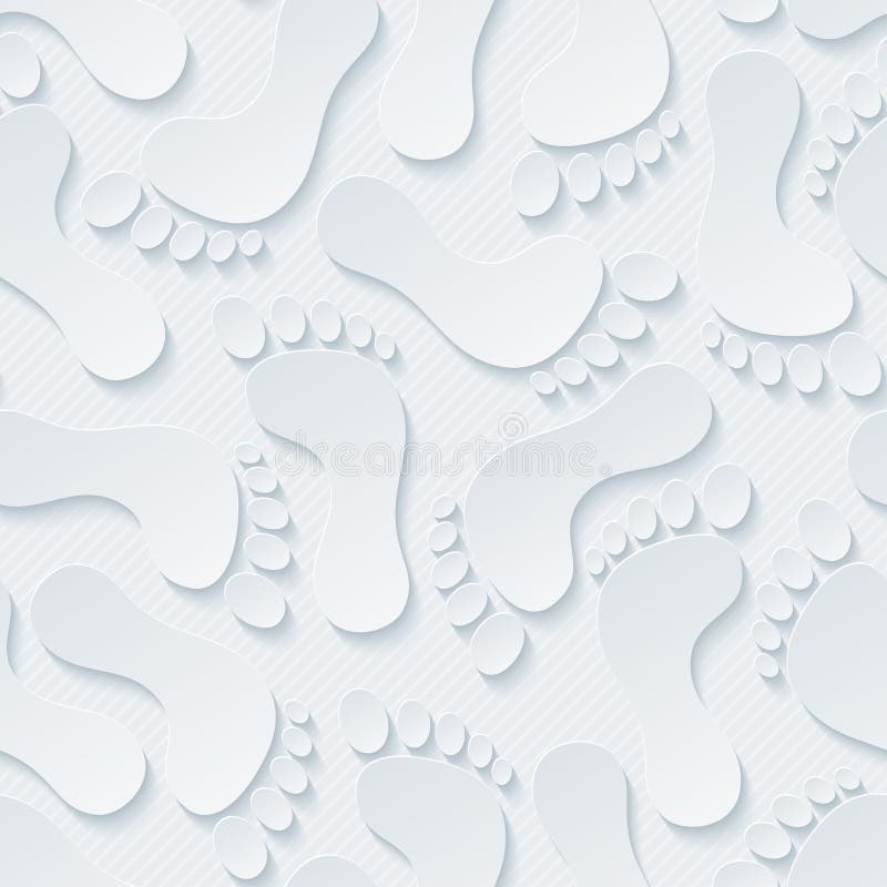 Footprints 3d Seamless Wallpaper. Stock Vector - Illustration of paper ...
