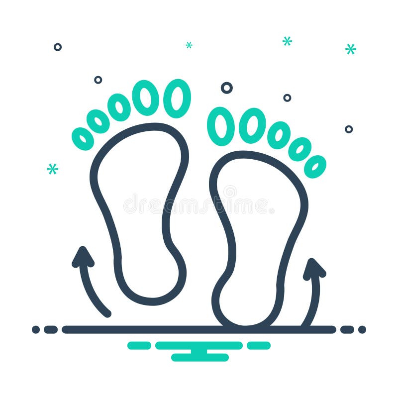 Footprints Direction Sketch Icon in Filled, Thin Line, Outline and ...