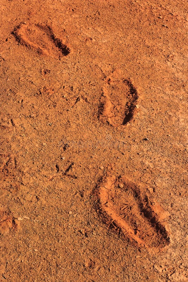 Footprints Dried in the Ground or on the Ground Stock Image - Image of ...
