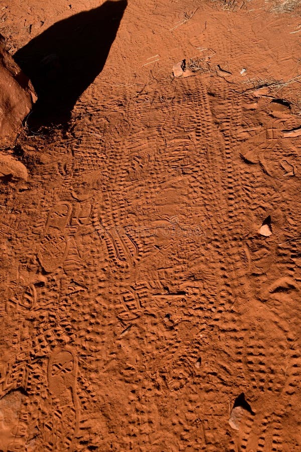 Footprints in the Dust of the Rim Rock Mountains Stock Photo - Image of ...