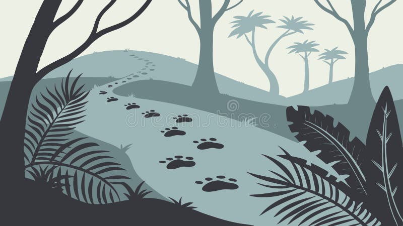 Footprints on Forest Path Vector Illustration, Vector Design Generative ...