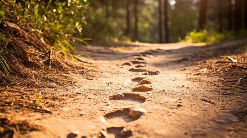 Footprints on Goal-achieving Path Stock Illustration - Illustration of ...