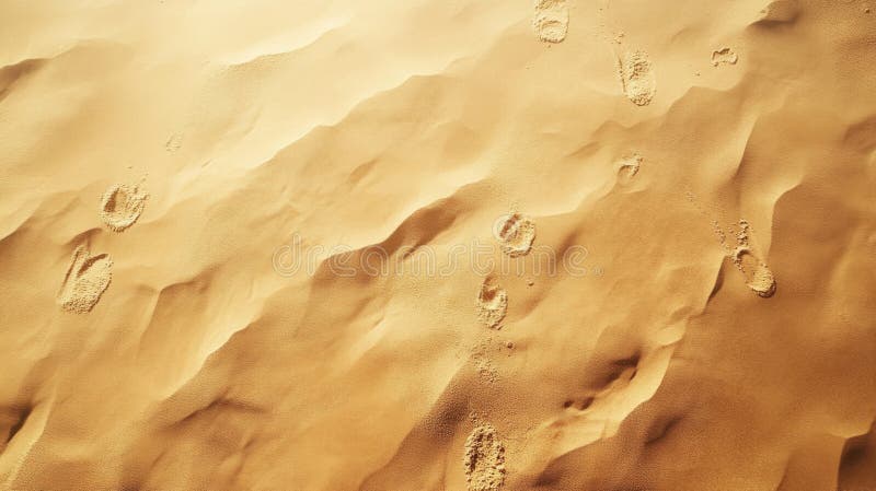Footprints Golden Desert Sand Wavy Texture Shadows Stock Photos - Free ...