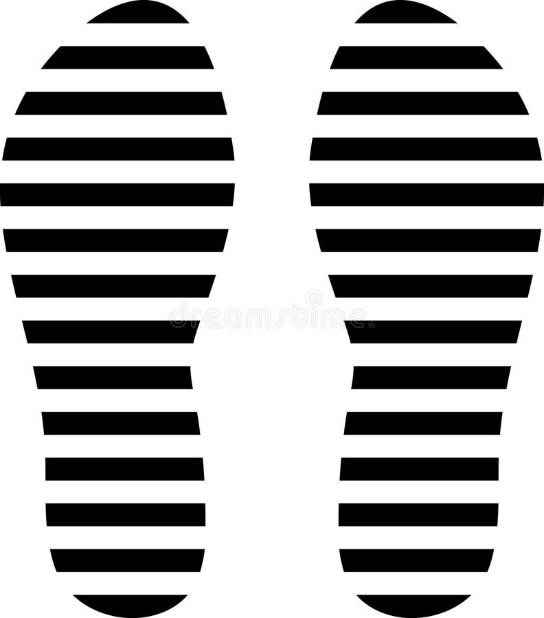 Footprints Human Silhouette Isolated on White Background. Shoe Soles ...