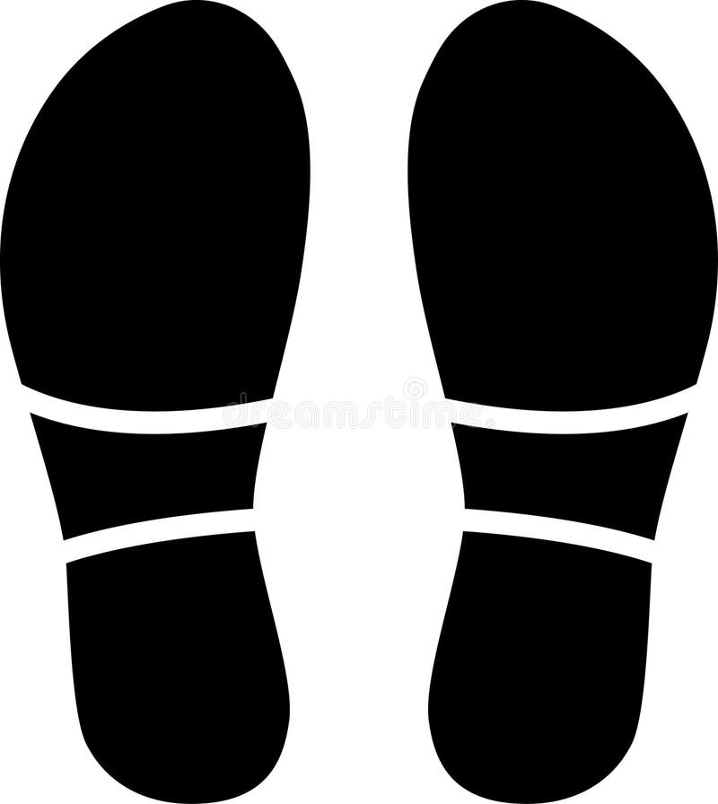 Footprints Human Silhouette Isolated on White Background. Shoe Soles ...