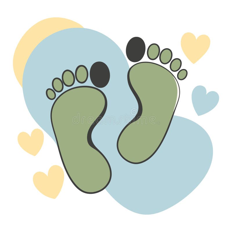 Footprints Icon. Baby Footprints on Abstract Background Stock ...